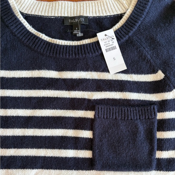 Talbots | Sweaters | Nwt Talbots Womens Navy Striped Nautical Breton ...